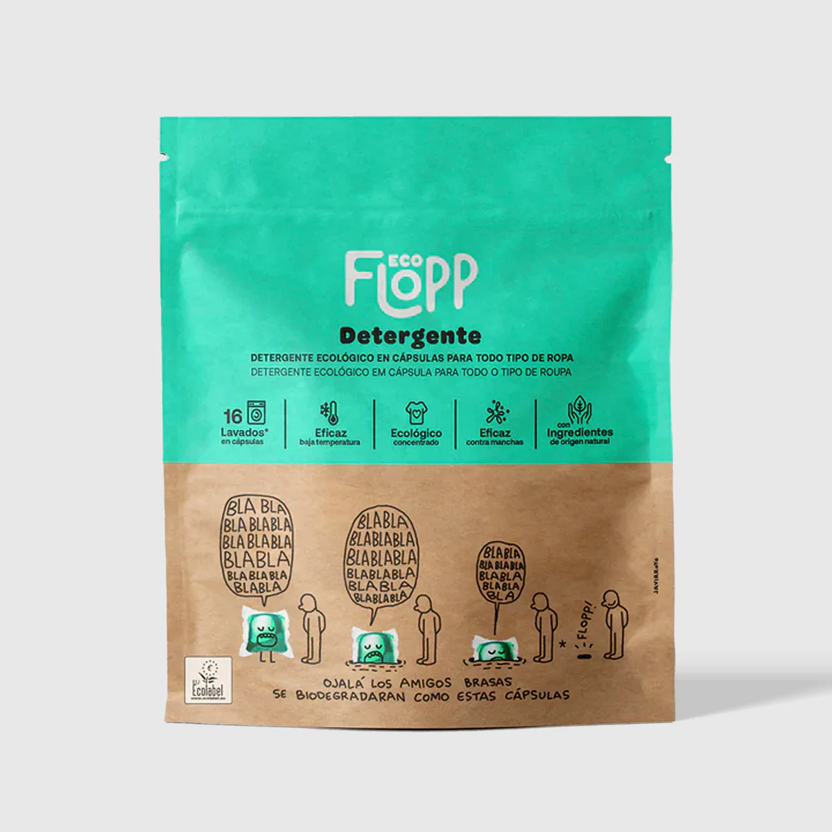 DETERGENTE ROPA ECO 16 CAPSULAS ECO FLOOP - Herbolario El Búho